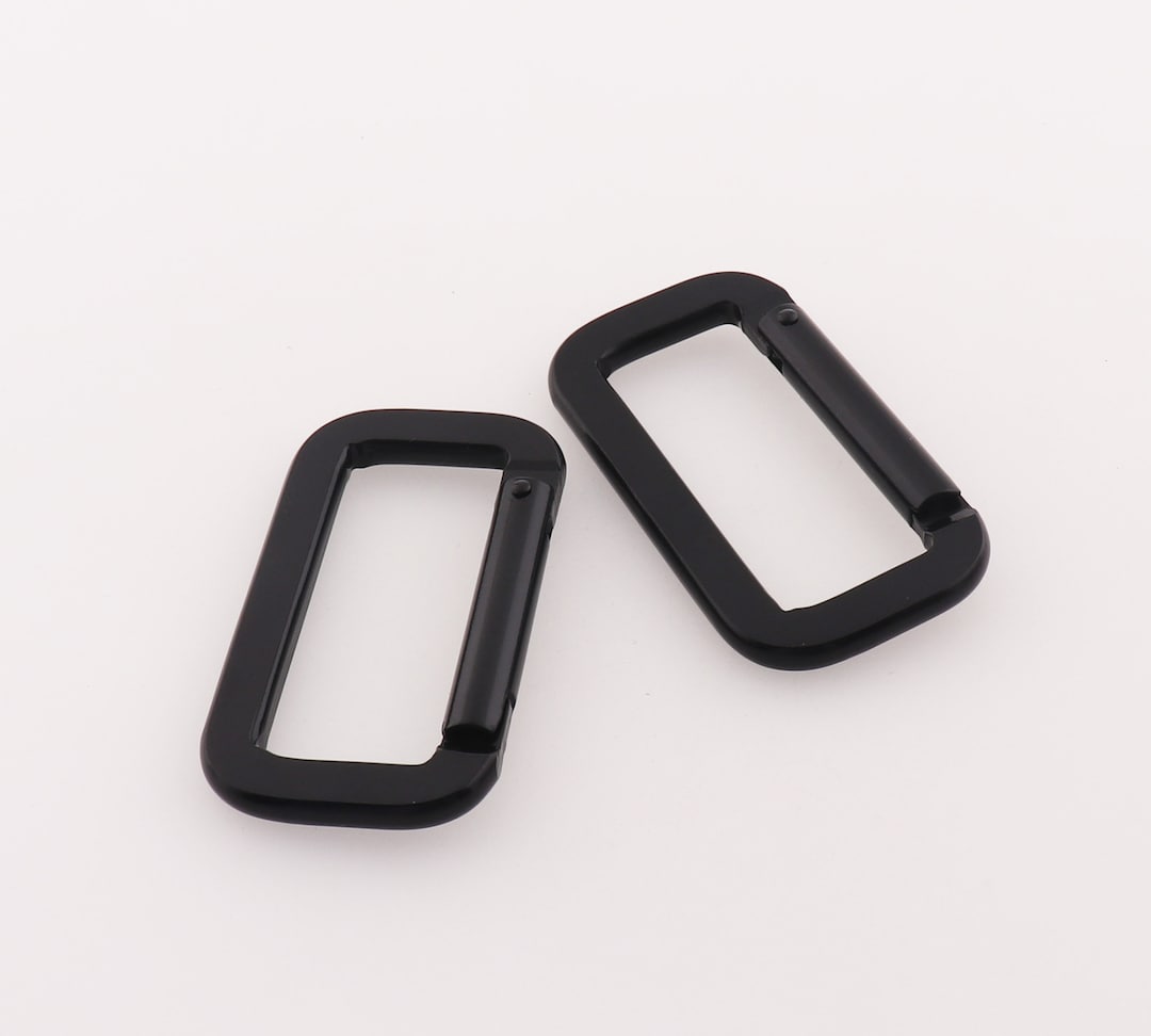Black Carabiner Clip Aluminum Carabiner Rectangle Spring Buckle ...