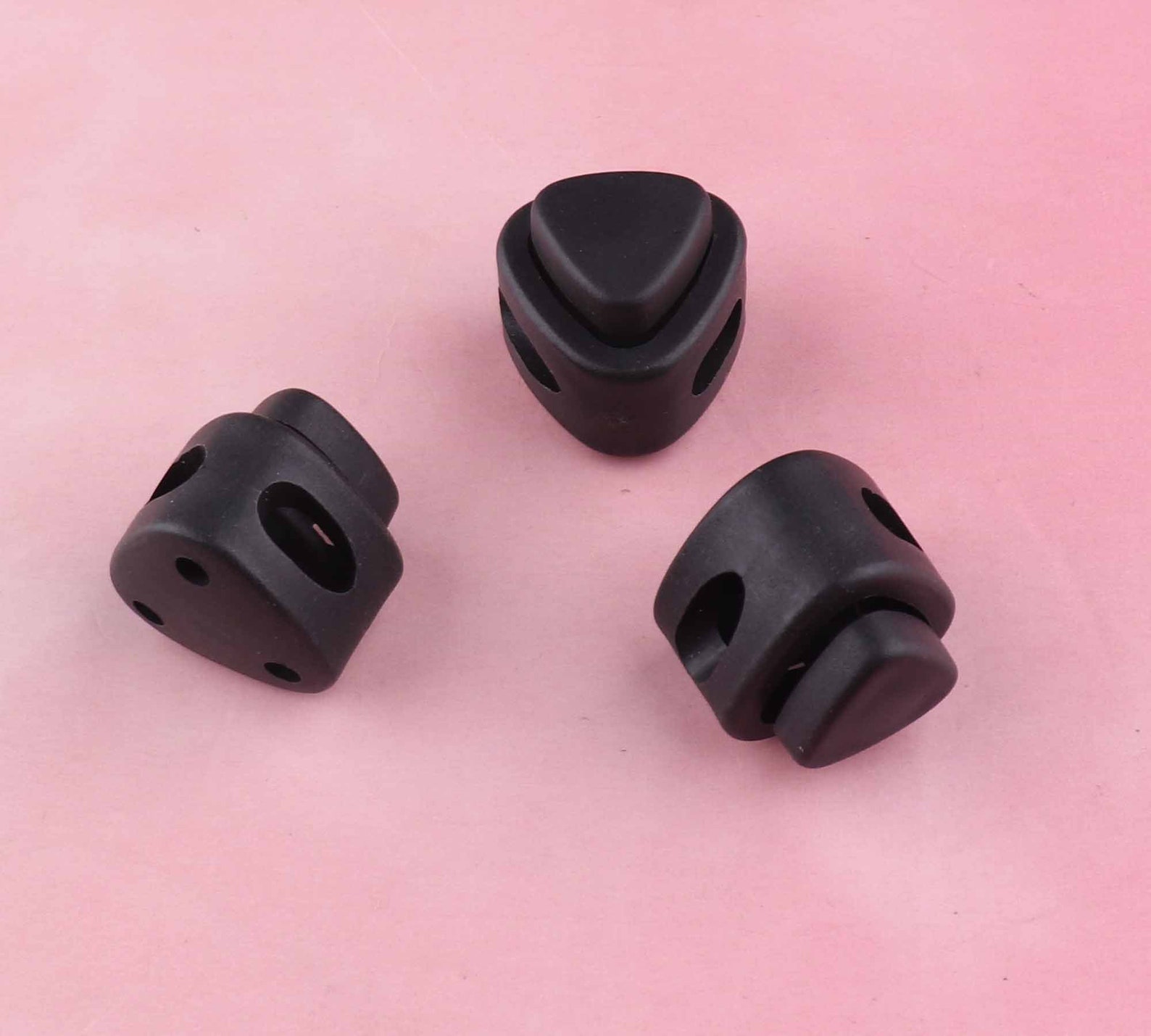 Black Plastic Stopper Cord End Toggle Clip Buckle double hole | Etsy