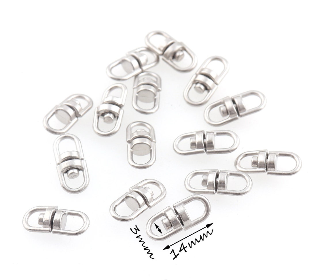 Silver Double Swivel Connectors Clasp Connectors Keychain Jewelry Charm ...