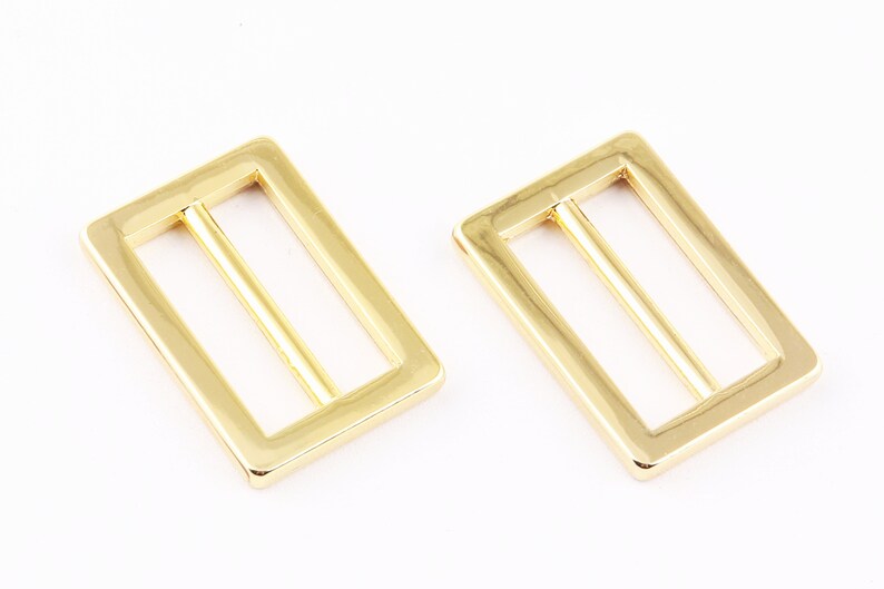 20mm Metal Gold Adjustment Buckle, Rectangle Slide Buckle Adjuster Tri ...