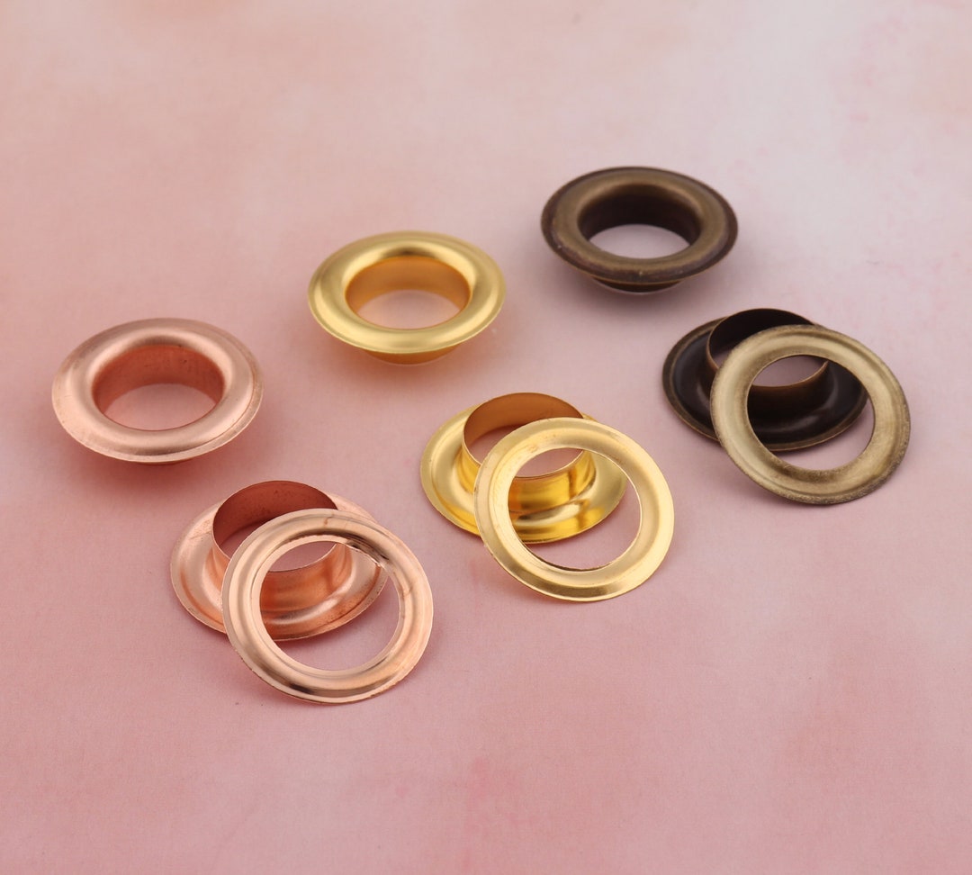 Large Round Grommet Eyelets With Washer Gold Metal Eyelets Rose Gold ...