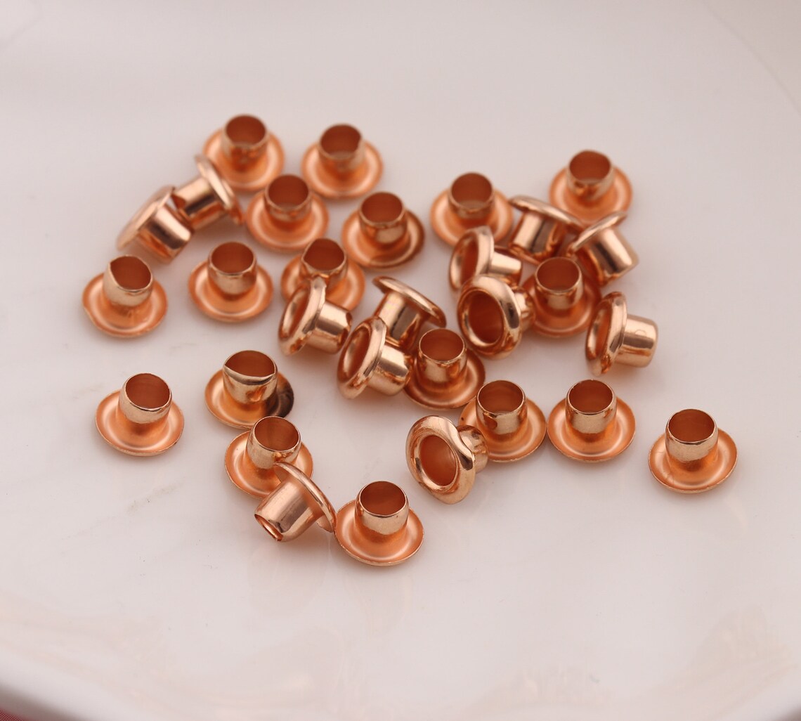3mm Round Mini Rose Gold Grommet Eyelets Metal Eyelet for - Etsy