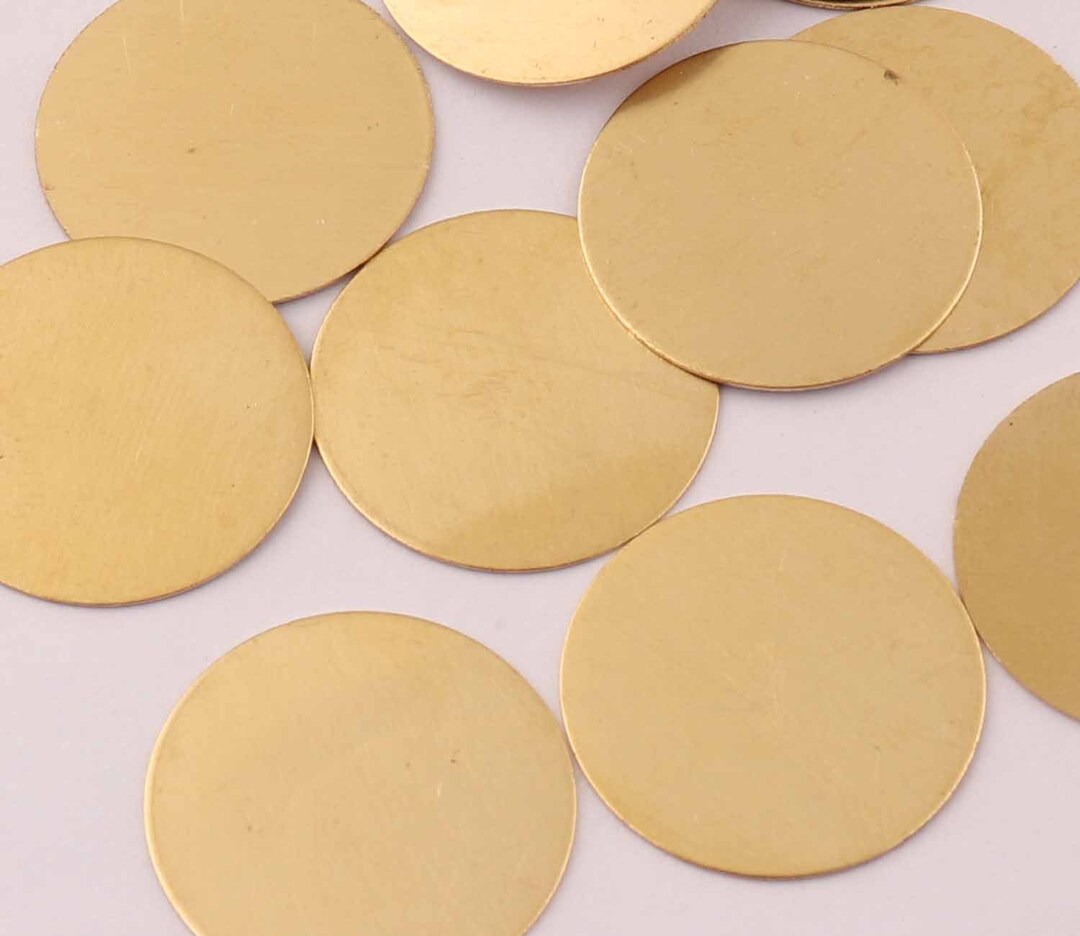 Round Brass Blanks,1 1/4 Inch Solid Brass Discs,28 Gauge Raw Brass Flat ...