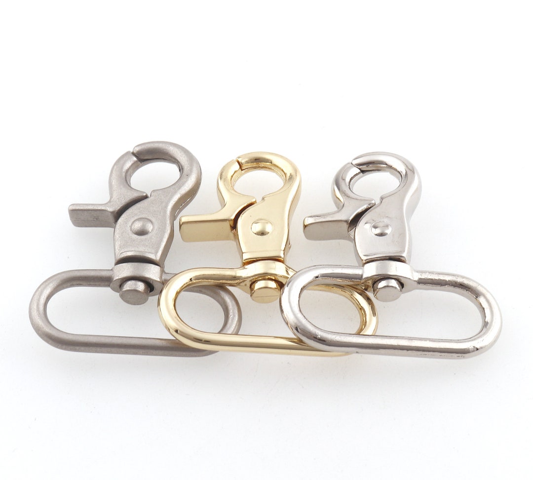 Swivel Clasp Matte Silver Trigger Snap Hook Light Gold Push Gate Clip ...