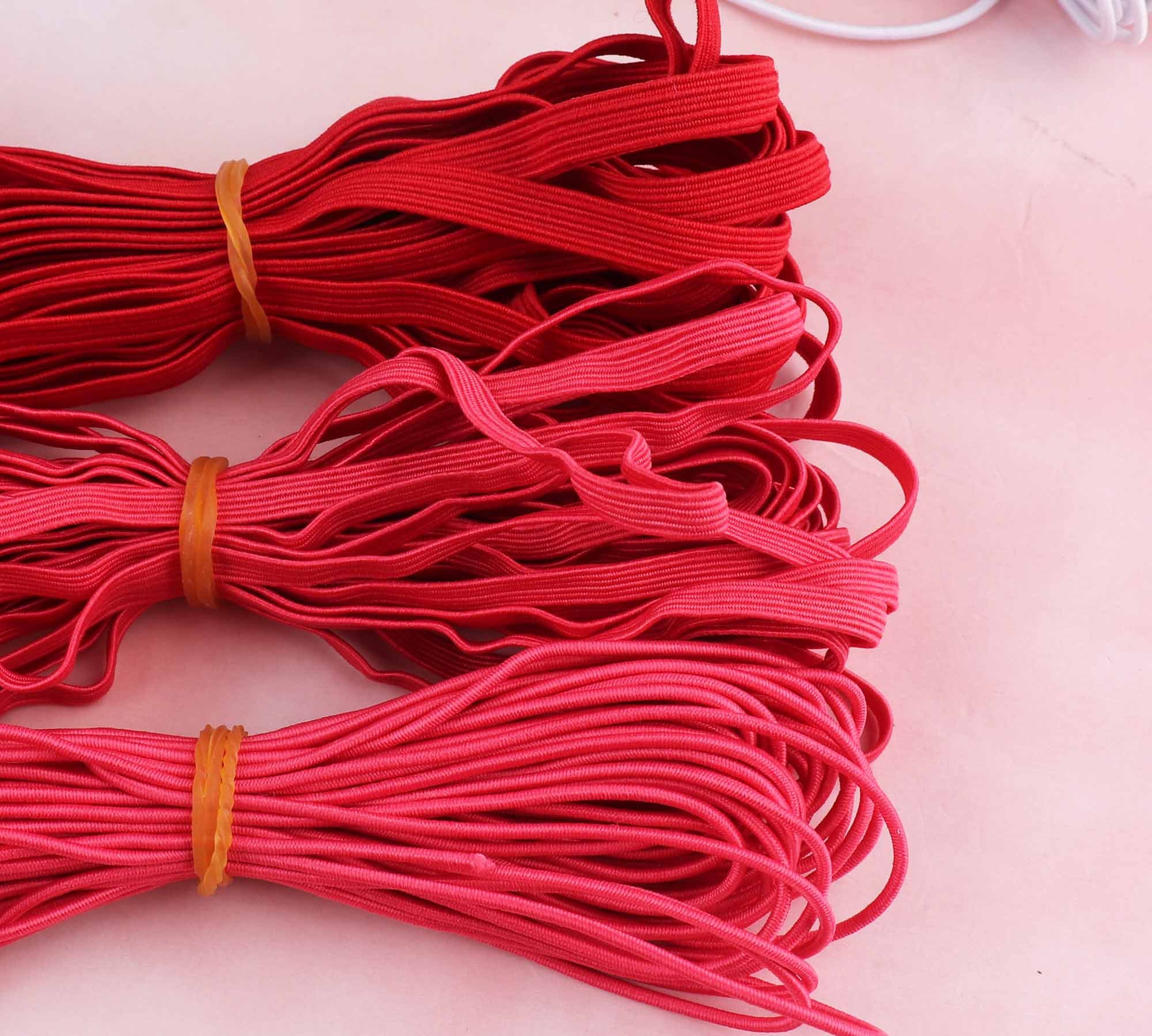Red elastic cord elastic band 1/4 for sewing garment | Etsy
