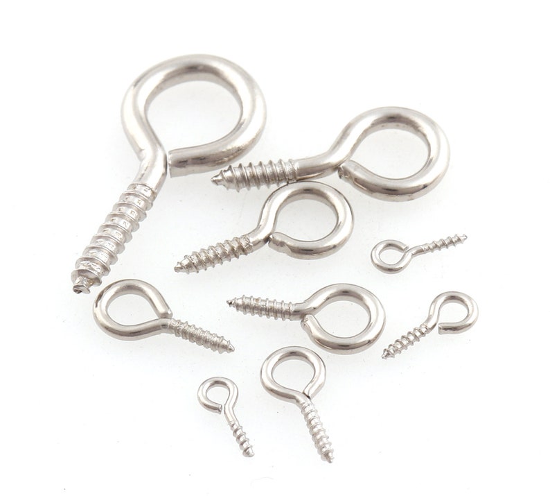 Silver Mini Eye Hooks Screw Eye Bails Small Screw Eye Hook - Etsy Sweden