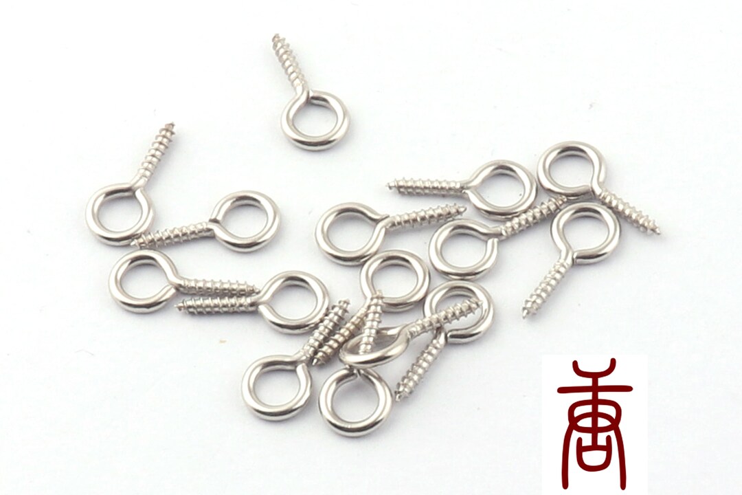 500pcs Silver Screw Eye Bails Screw Eye Pins Earring Connectors Beading ...