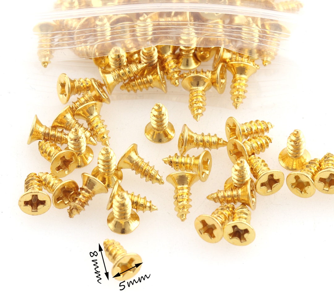 Gold Flat Head Screws Gold Rivets Drywall Screws Wood Screws Miniature ...
