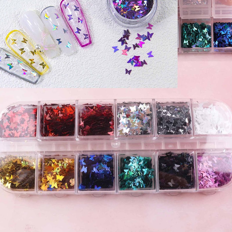 Nail Sequins Butterfly - Etsy UK