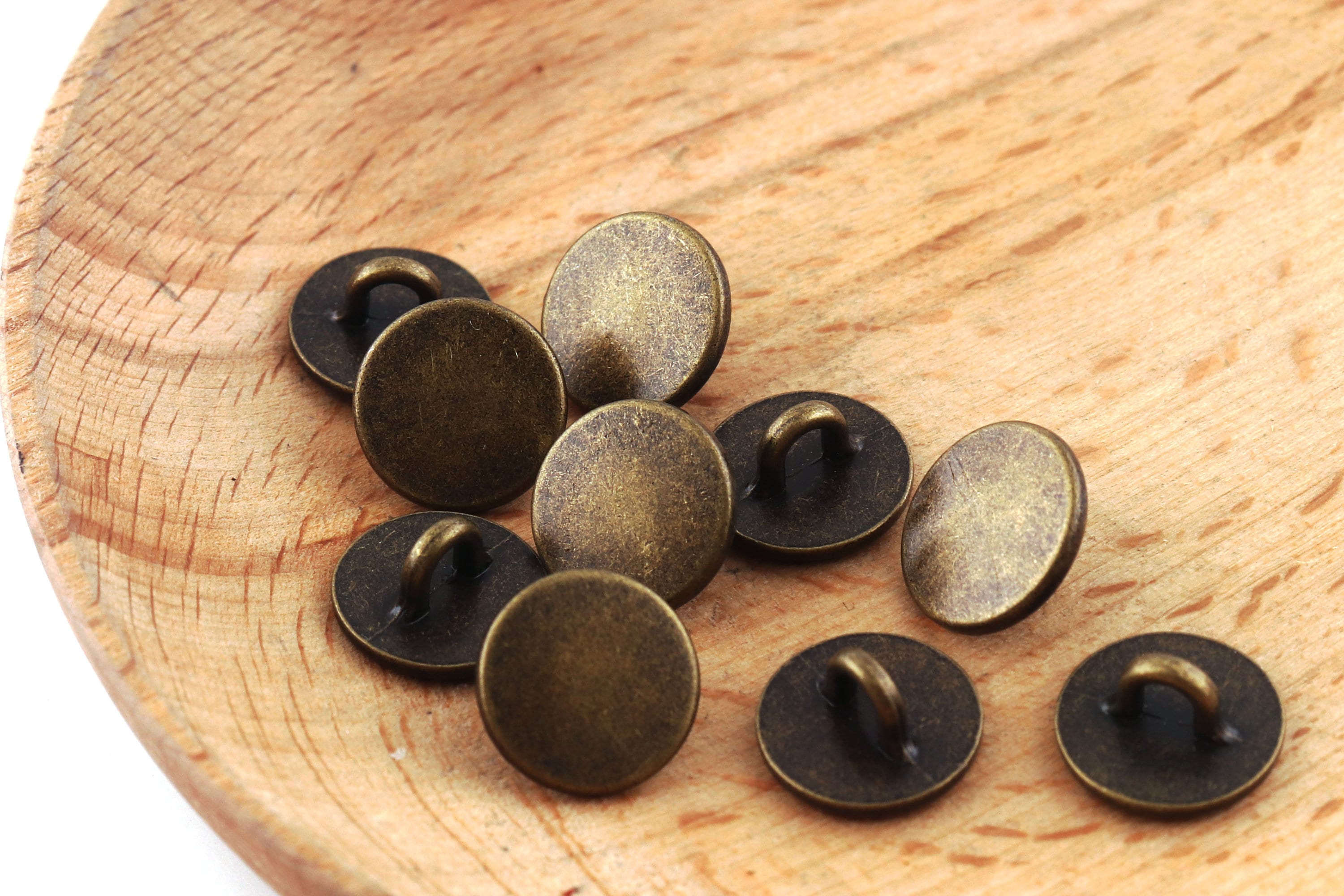 Botón redondo de latón de 11 mm botón plano botón vintage | Etsy