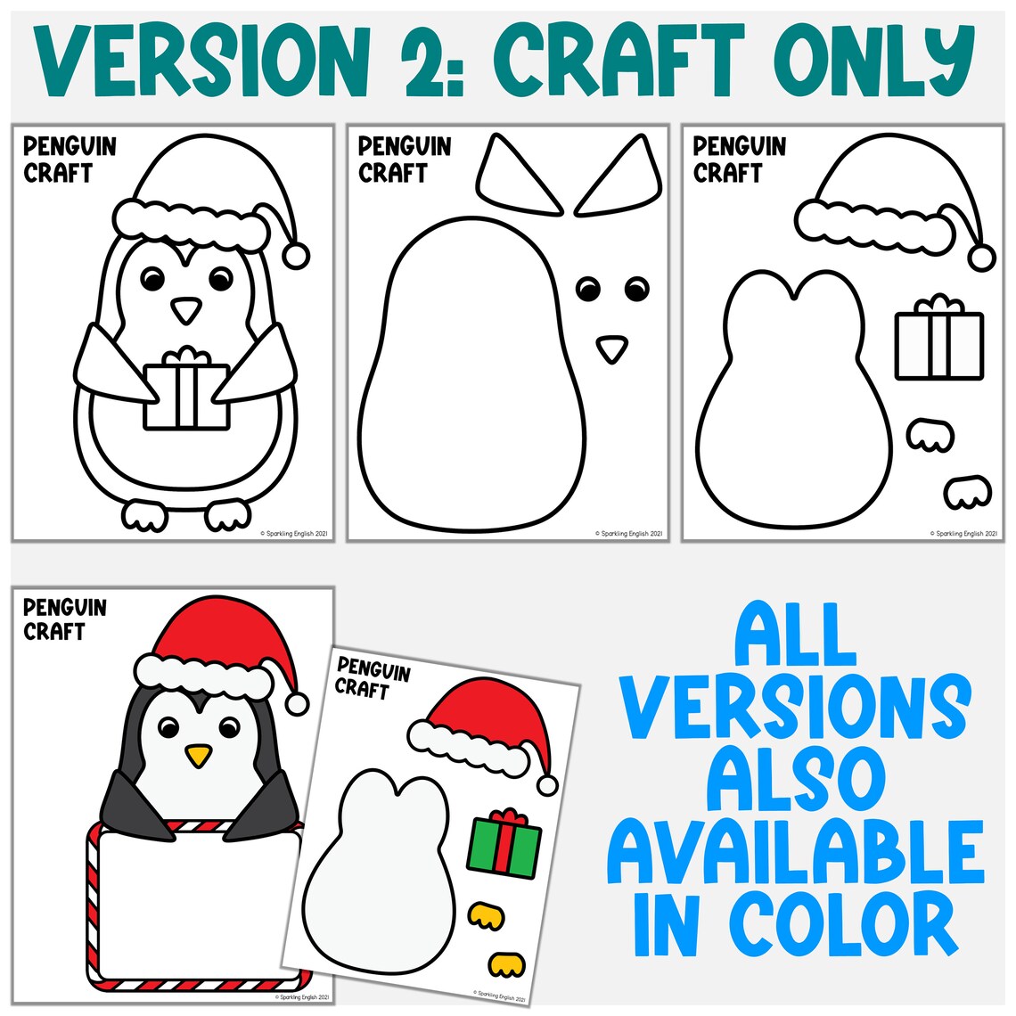 Christmas Penguin Craft Printable Christmas Activity for Kids Hands on ...