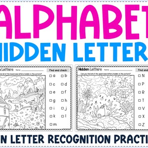 Alphabet Hidden Letters Pictures Letter Recognition - Etsy