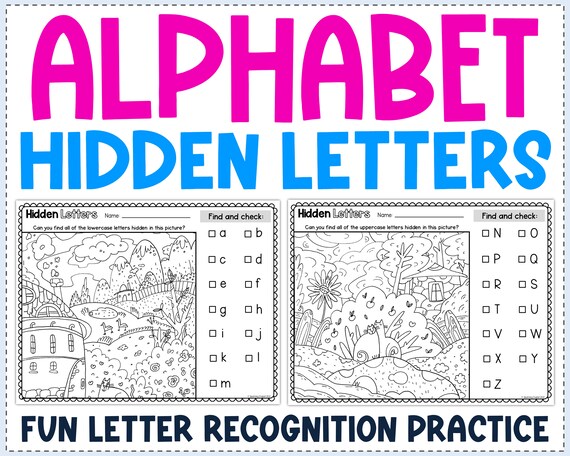 Alphabet Hidden Letters Pictures Letter Recognition - Etsy