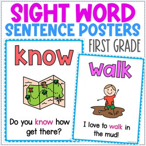 Sight Word Sentence Posters First Sight Word Sentence Flashcards for ...