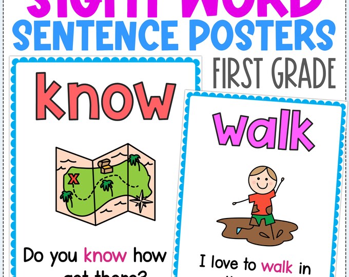 Sight Word Sentence Posters - First Grade - Sight Word Sentence ...