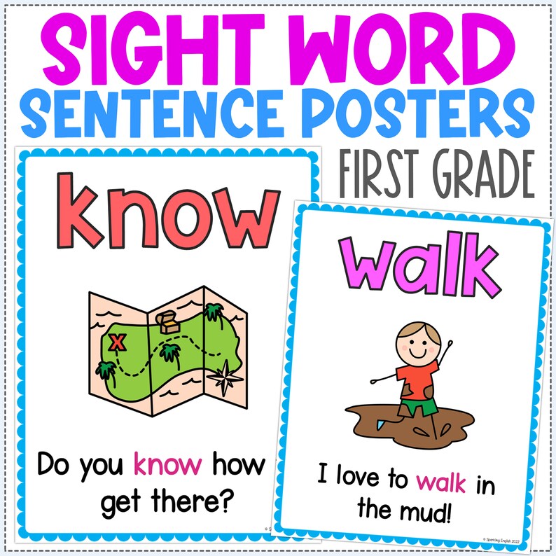 Sight Word Sentence Posters First Sight Word Sentence Flashcards for ...