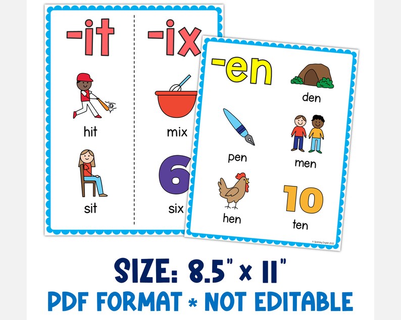 CVC Words Posters Phonics Book or Bulletin Board CVC Words - Etsy