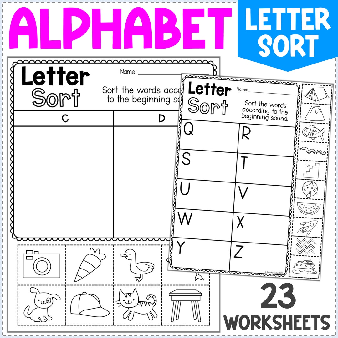 Alphabet Letter Sorting Practice Worksheets | Beginning Sounds Sort ...