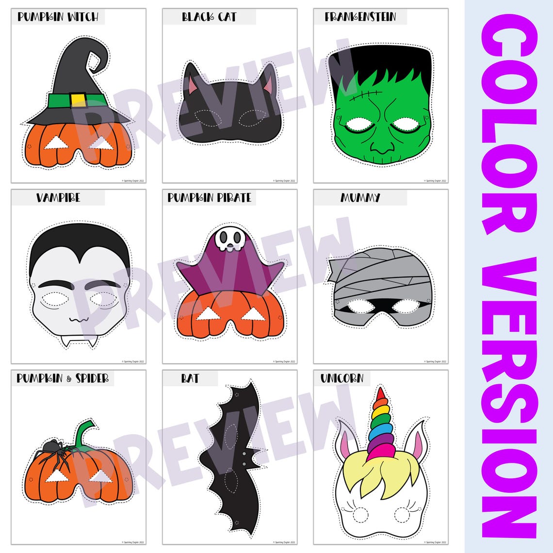 Printable Halloween Masks - Fun Halloween Party Printable Craft ...