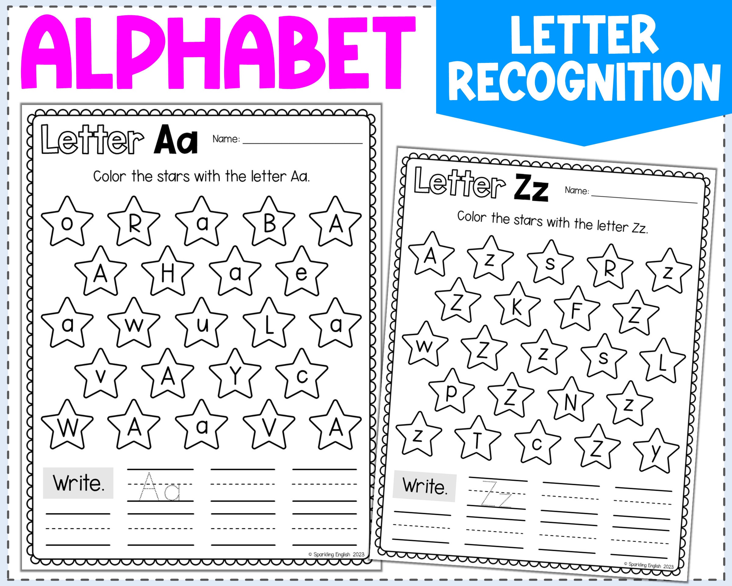 Letter Recognition Worksheets Uppercase And Lowercase Etsy letter-recognition-worksheets-uppercase-and-lowercase-etsy