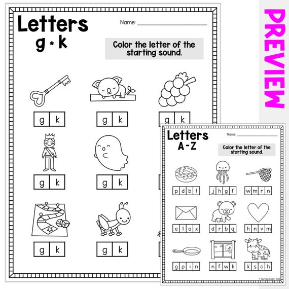 Preschool Letter Review Worksheets