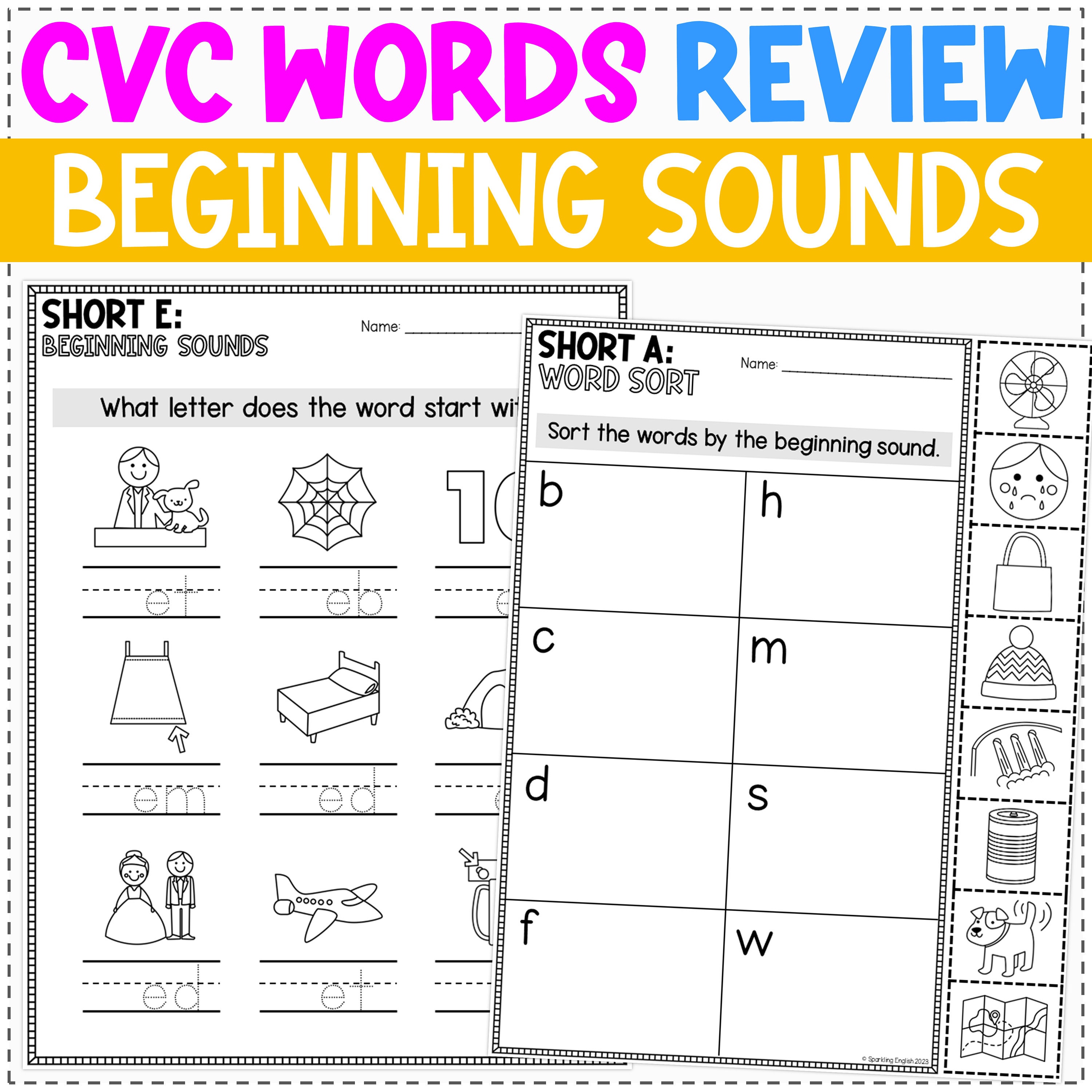 CVC Words Beginning Sounds Worksheets Review CVC Words Worksheets ...