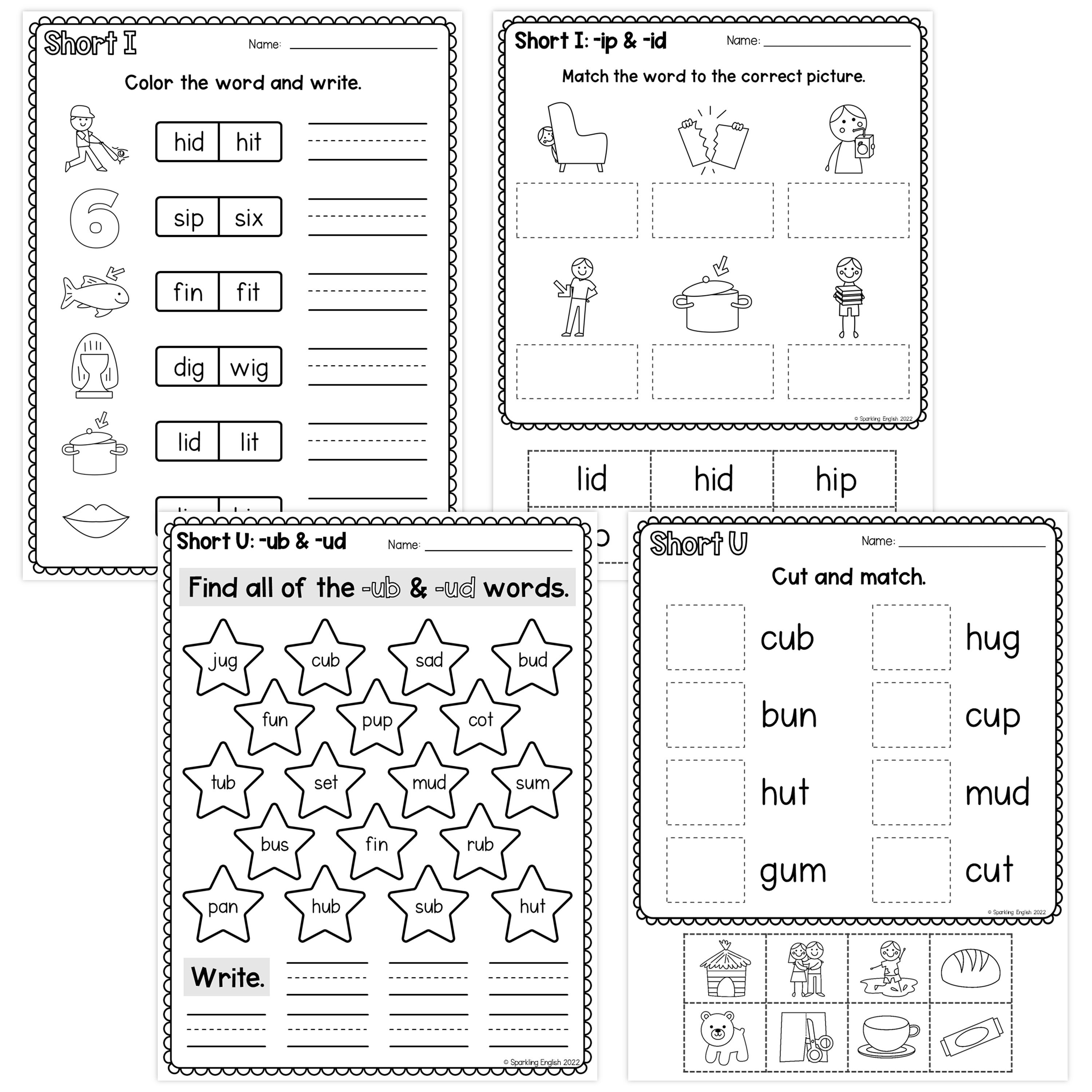 CVC Words Review Bundle CVC Word Families Phonics - Etsy Singapore