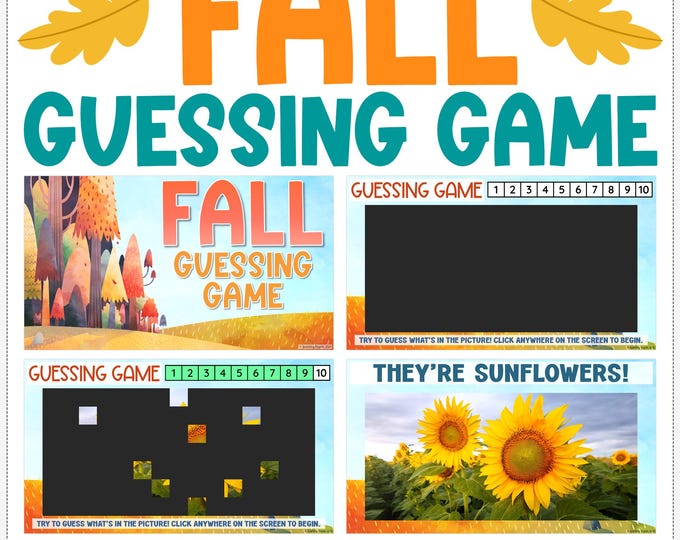 Fall Guess the Picture Guessing Game | Fun Friday Brain Break Activity ...