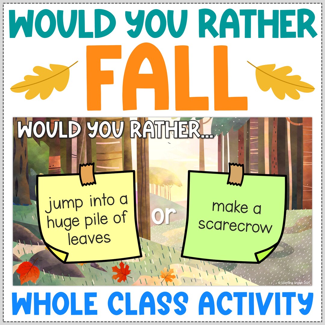 Would You Rather Fall Edition Fun Fall Activities for Kids - Etsy