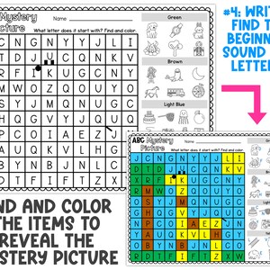 Alphabet Mystery Pictures Alphabet Review Worksheets Fun | Etsy