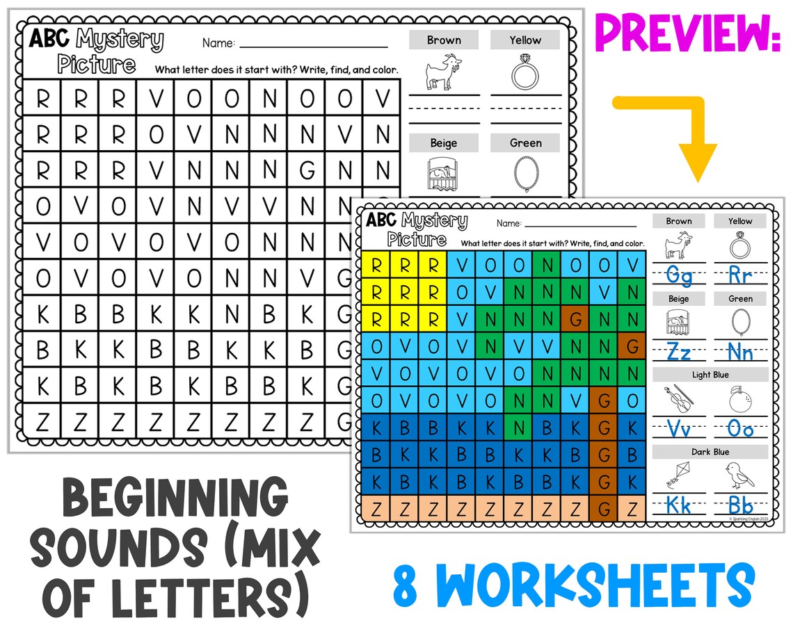 Alphabet Mystery Pictures | Alphabet Review Worksheets | Fun Alphabet ...