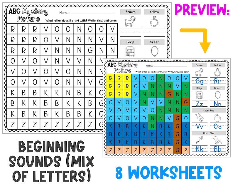 Alphabet Mystery Pictures | Alphabet Review Worksheets | Fun Alphabet ...