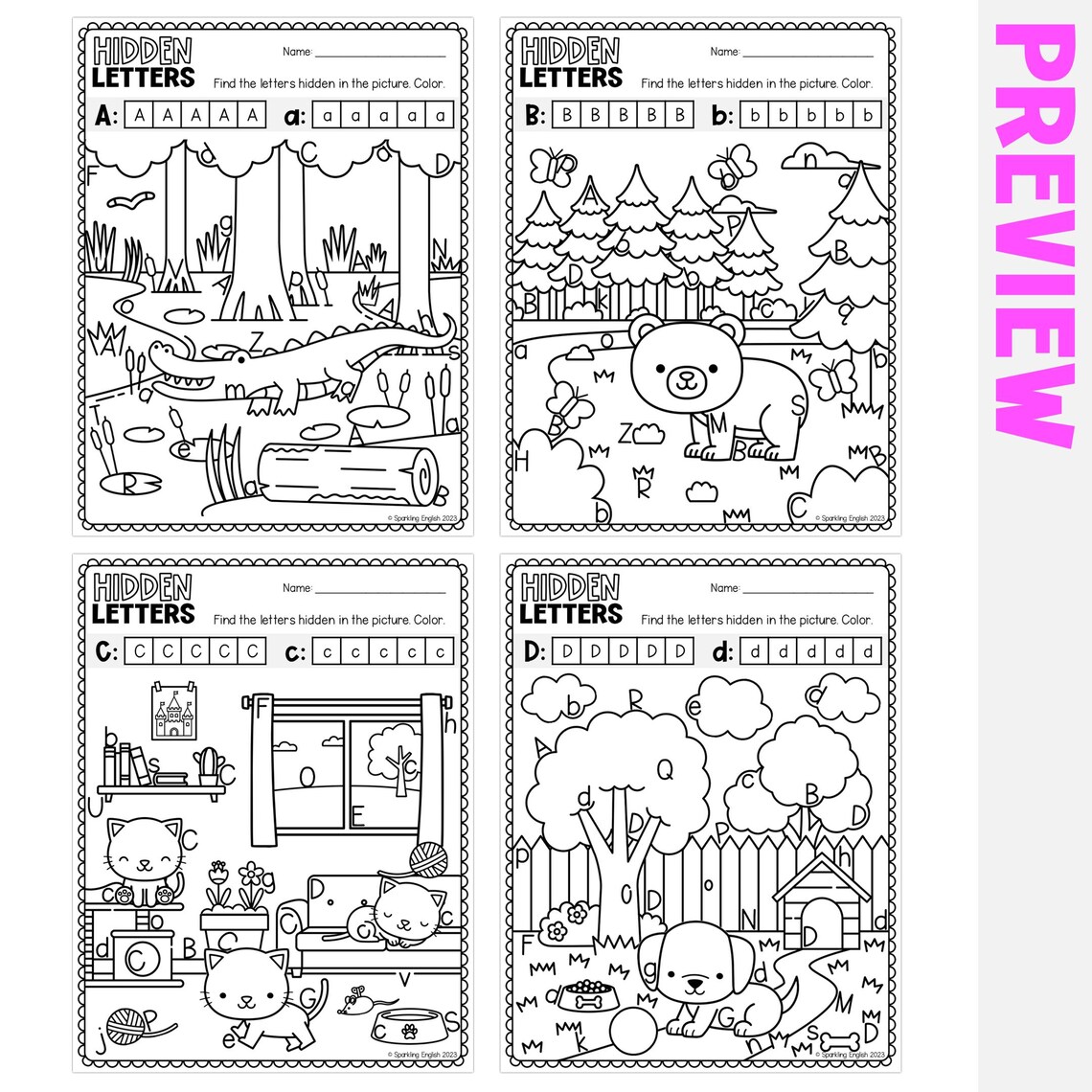 Alphabet Hidden Letters Pictures A to Z - Fun Letter Recognition ...