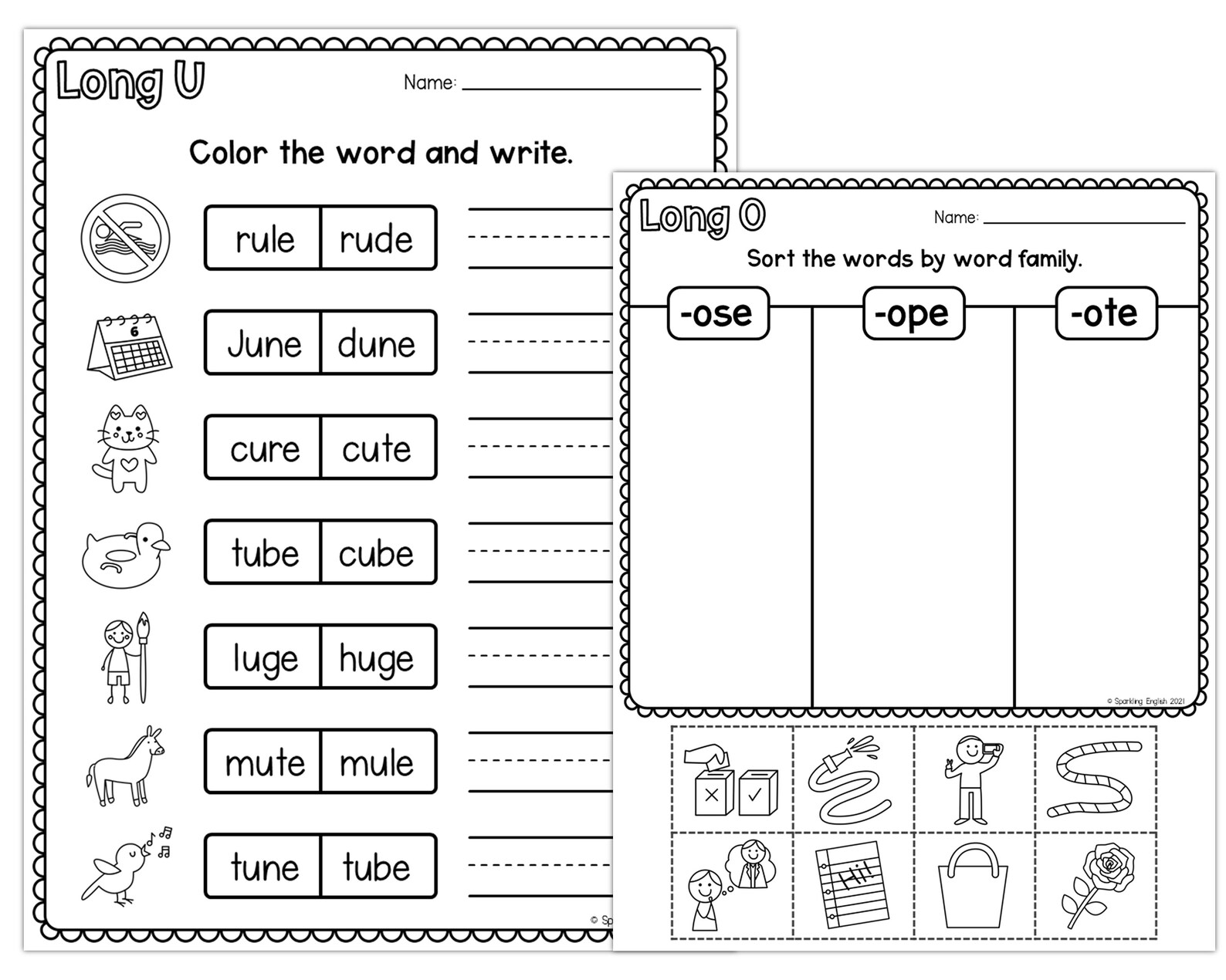 Cvce Word Families BUNDLE Practice and Review Long Vowels - Etsy