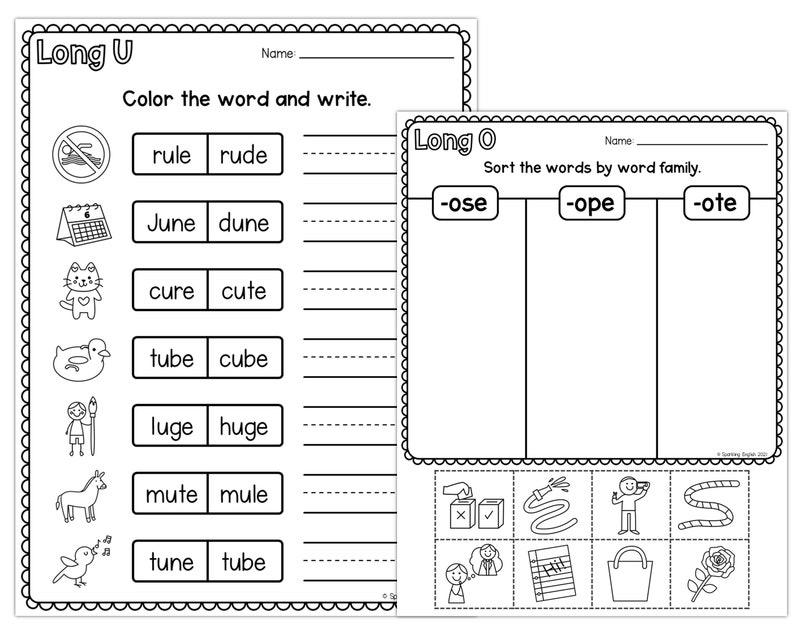 Cvce Word Families BUNDLE Practice and Review Long Vowels - Etsy