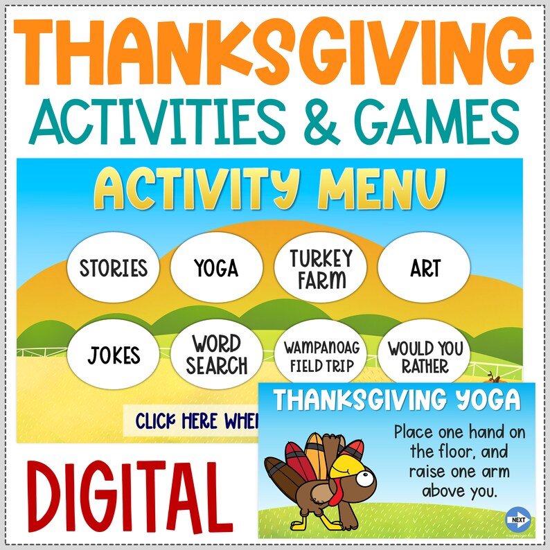 Virtual Thanksgiving Party - Digital Games and Activities for Kids ...