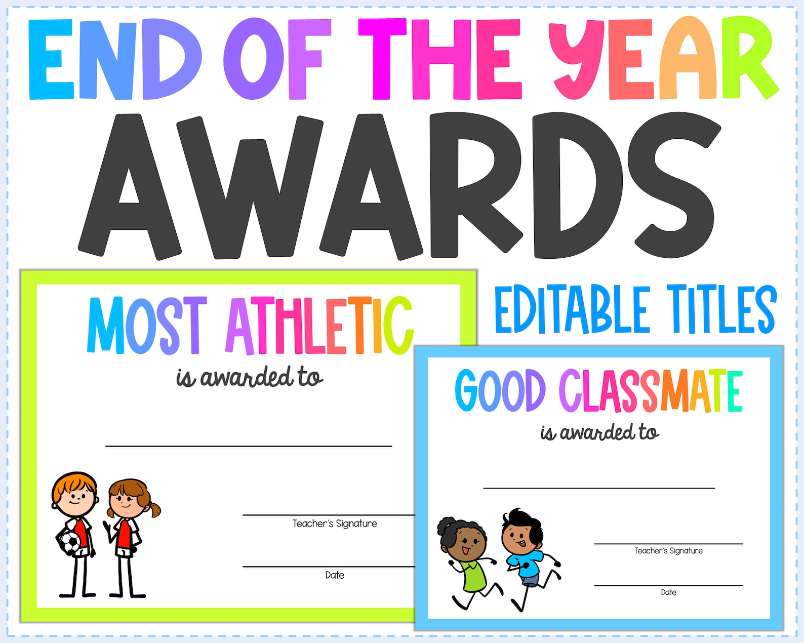 End of the Year Student Awards Class Superlatives Editable - Etsy