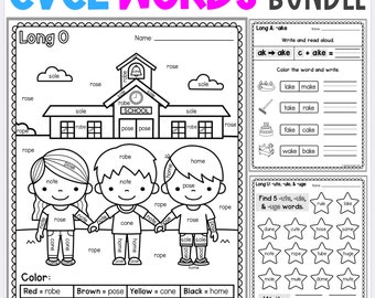 Long Vowels Word Families Worksheets - Etsy