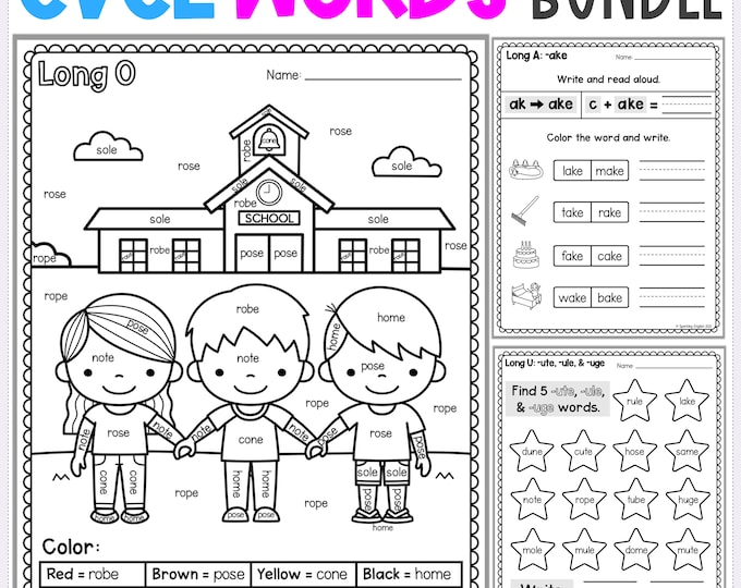 Phonics CVCE Long Vowels sentence Building - Etsy Hong Kong