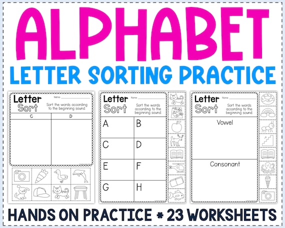 Alphabet Letter Sorting Practice Worksheets Beginning Sounds - Etsy