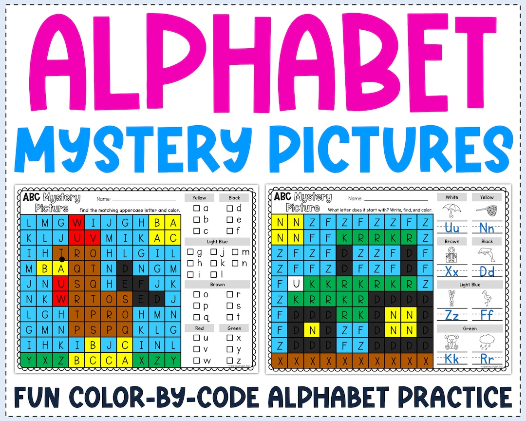 Alphabet Mystery Pictures Alphabet Review Worksheets Fun - Etsy