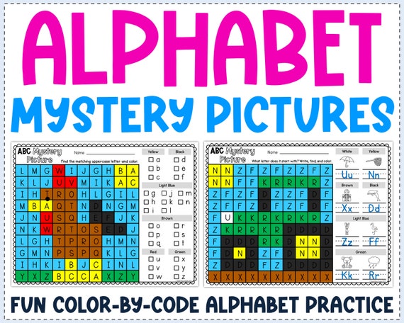 Alphabet Mystery Pictures Alphabet Review Worksheets Fun | Etsy
