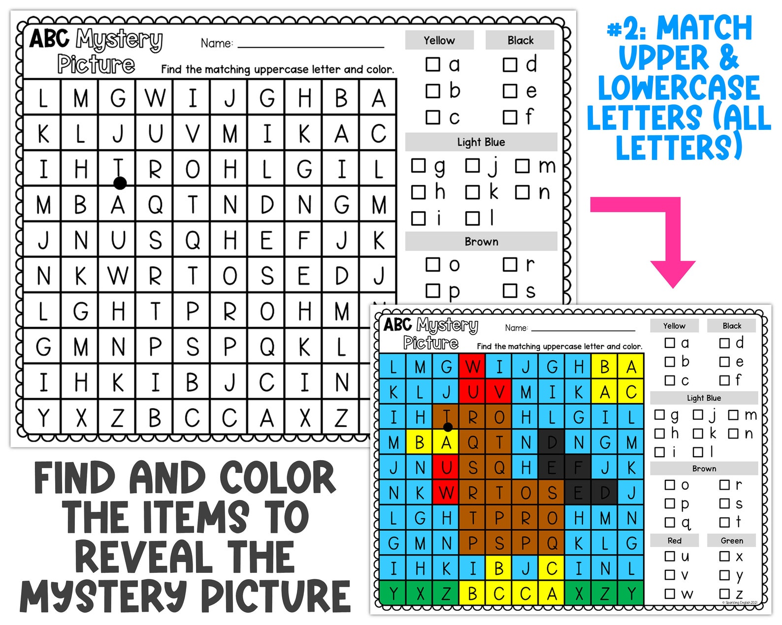 Alphabet Mystery Pictures Alphabet Review Worksheets Fun | Etsy