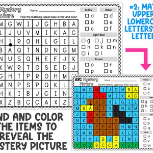 Alphabet Mystery Pictures Alphabet Review Worksheets Fun | Etsy