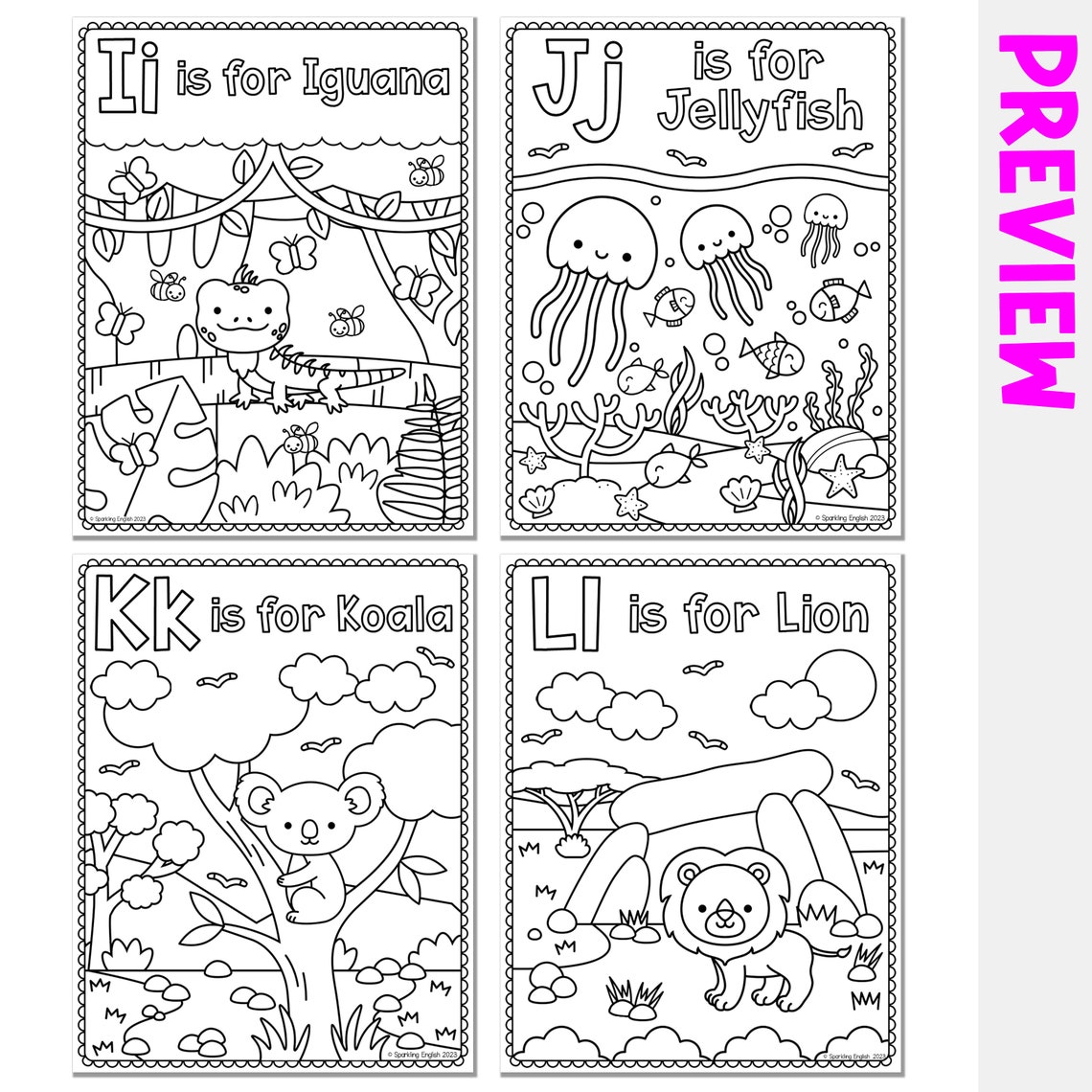 Alphabet Coloring Pages - Animal Alphabet Book - Printable ABC Coloring ...