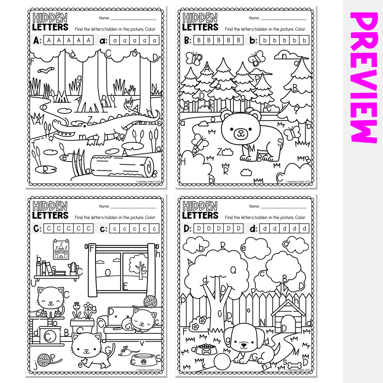 Alphabet Hidden Letters Pictures A to Z - Fun Letter Recognition ...