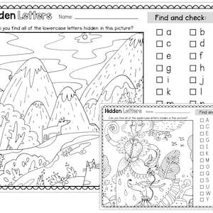 Alphabet Hidden Letters Pictures Letter Recognition | Etsy