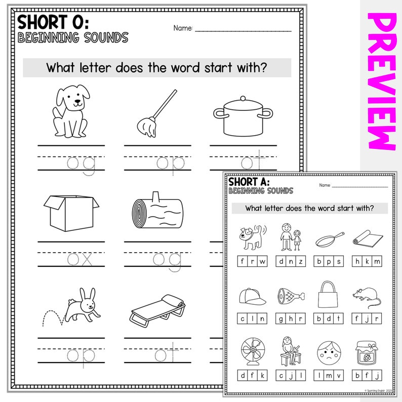 CVC Words Beginning Sounds Worksheets - Review CVC Words Worksheets ...