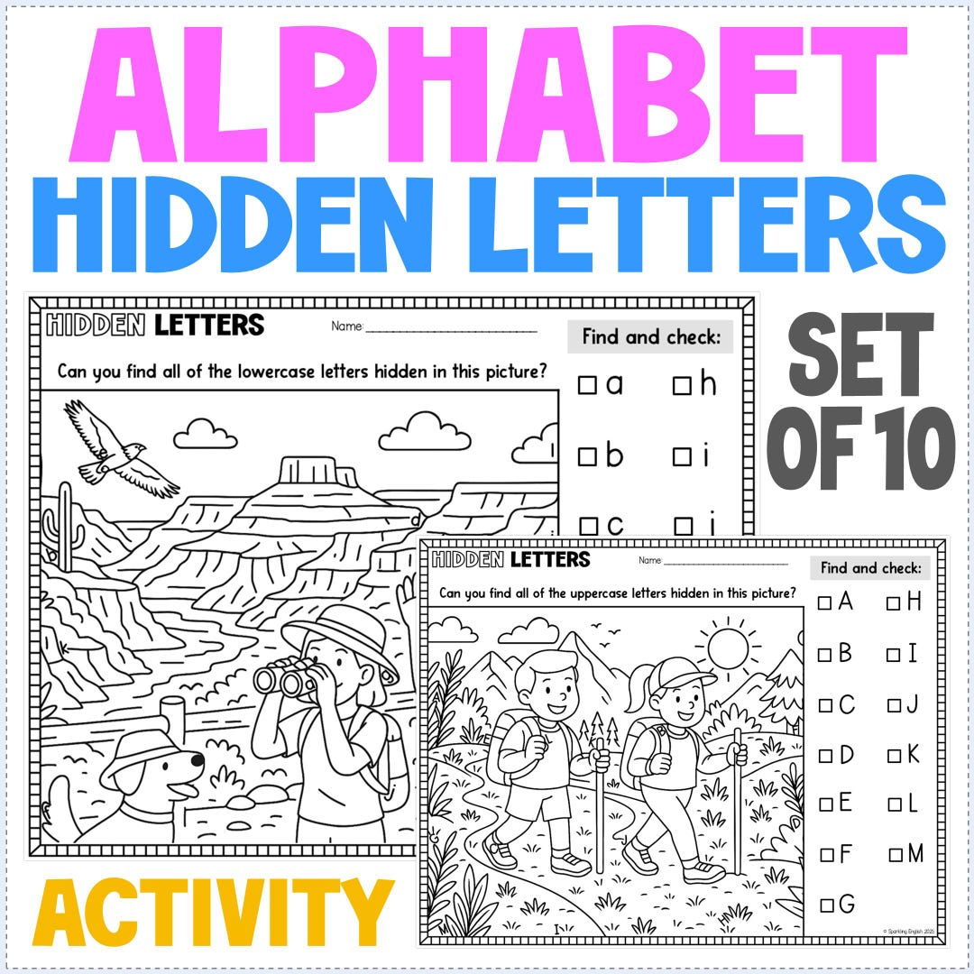 Alphabet Hidden Letters Pictures | Letter Recognition Alphabet Review ...