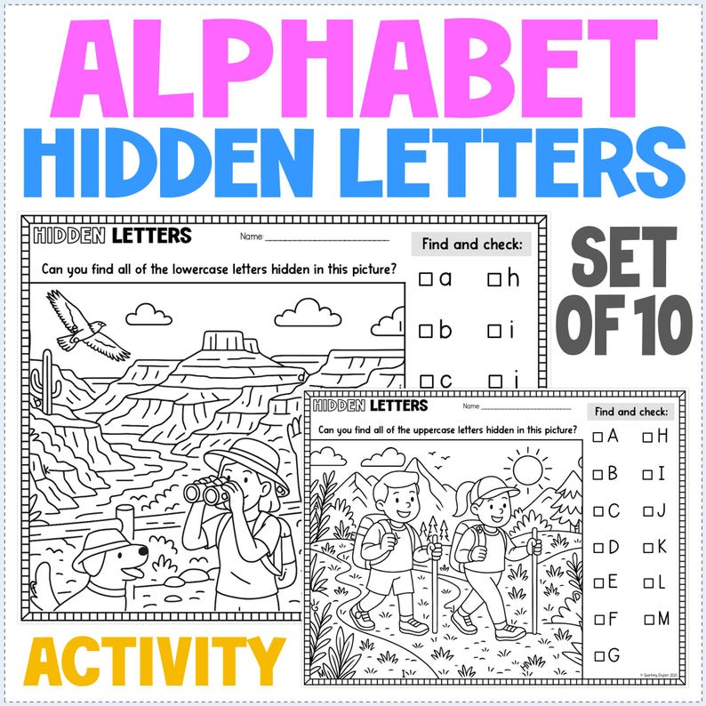 Alphabet Hidden Letters Pictures | Letter Recognition Alphabet Review ...